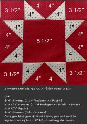 SAWTOOTH STAR QUILT BLOCK - Tutorial - CRAFTSFORALL